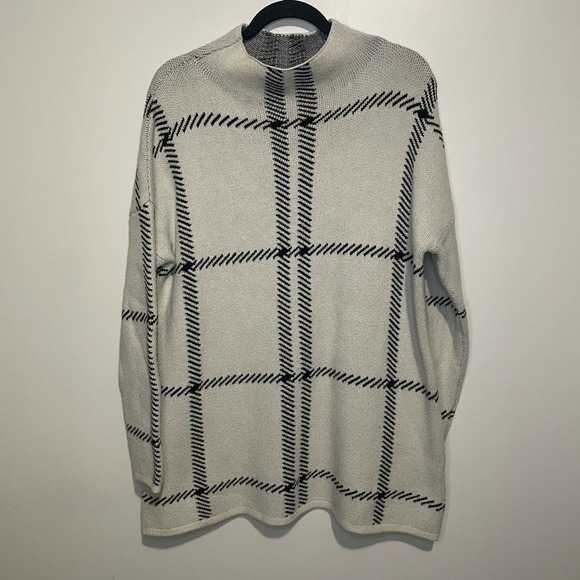 entro | Sweaters | Entro Womens Funnel Neck Windowpane Plaid Sweater ...